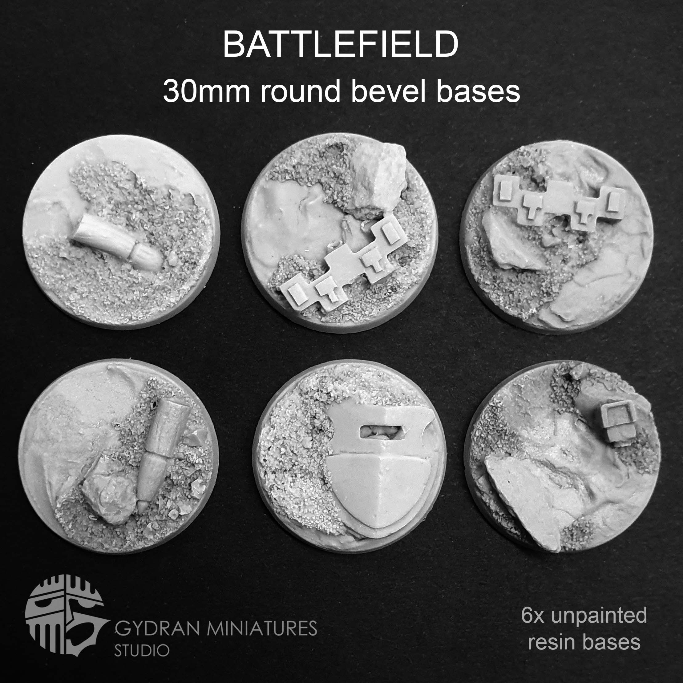 30mm Battlefield round bevel bases - Gydran Studio
